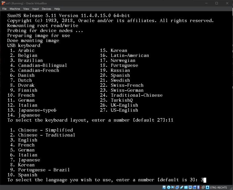 Solaris 11 installation