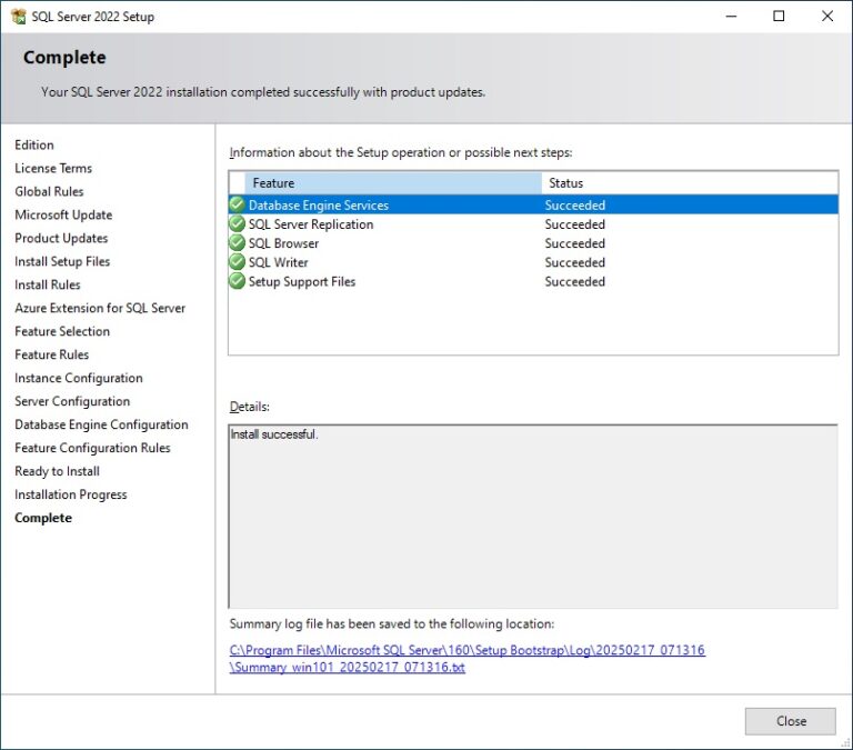 Installing MS SQL Server 2022 - JB ITC